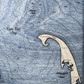 Cape Cod Wall Art - Two-Level 3D Wood Map - Sea and Soul Charts