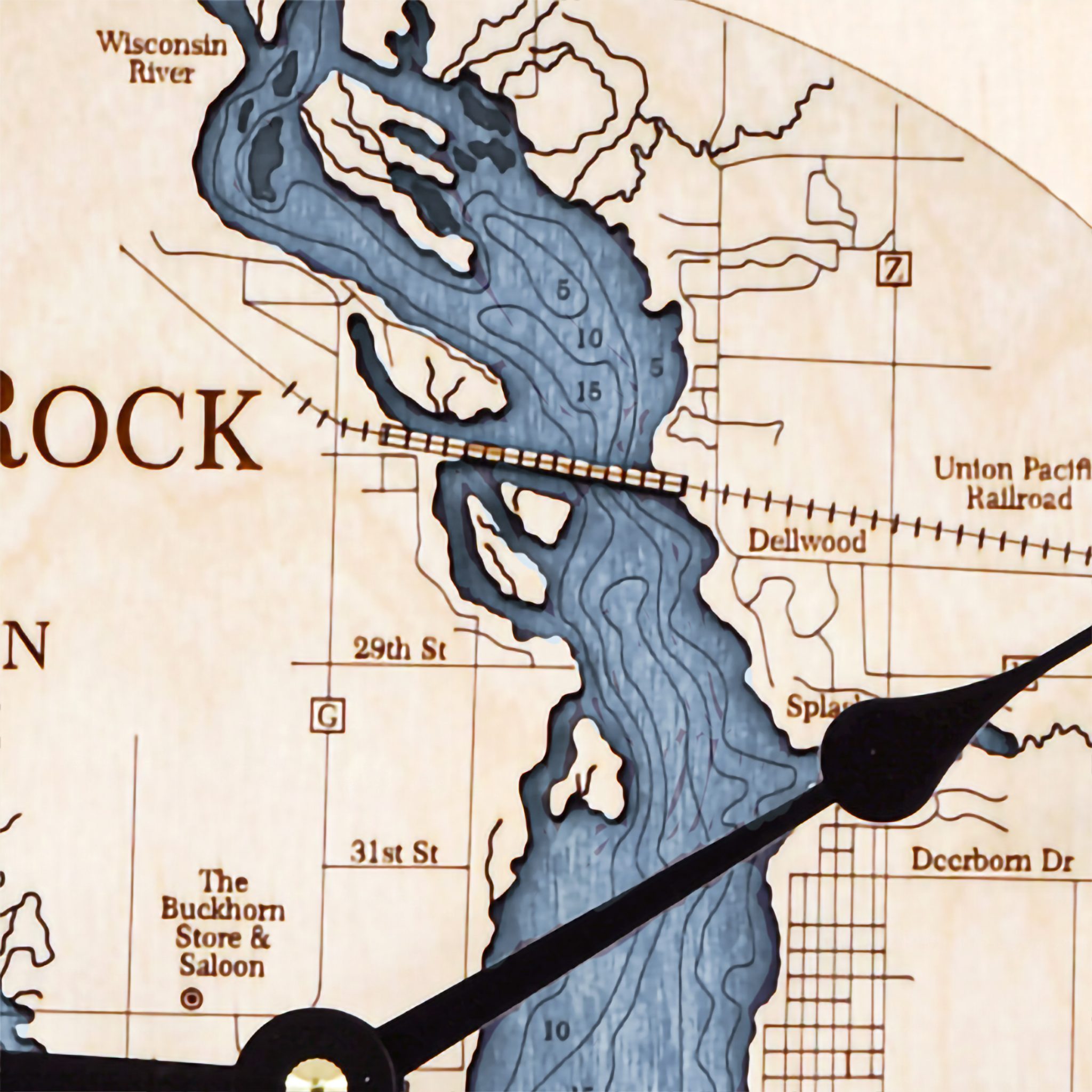 Castle Rock Lake Nautical Map Clock - Sea and Soul Charts