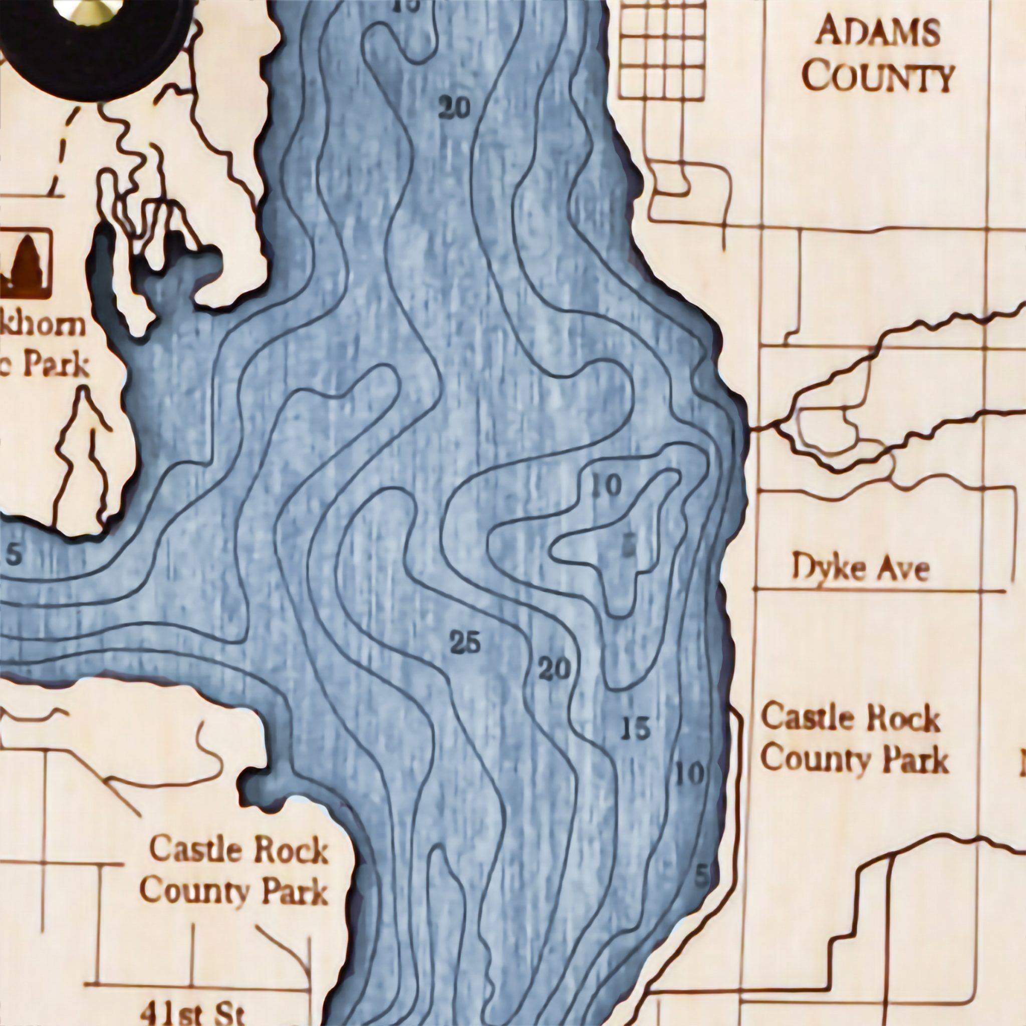 Castle Rock Lake Nautical Map Clock - Sea and Soul Charts