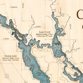 Chetek Chain of Lakes 4 Level Nautical Chart Wall Art - 16”x 20” - Sea ...
