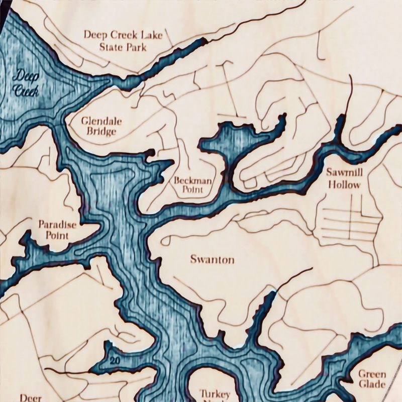 Deep Creek Lake Nautical Map Clock - Sea and Soul Charts
