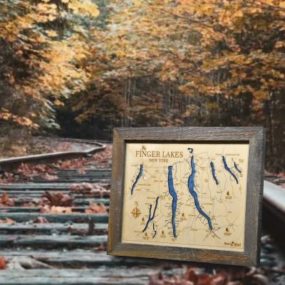 Finger Lakes Nautical Chart 2D Wall Art 13"x16" - Sea and Soul Charts