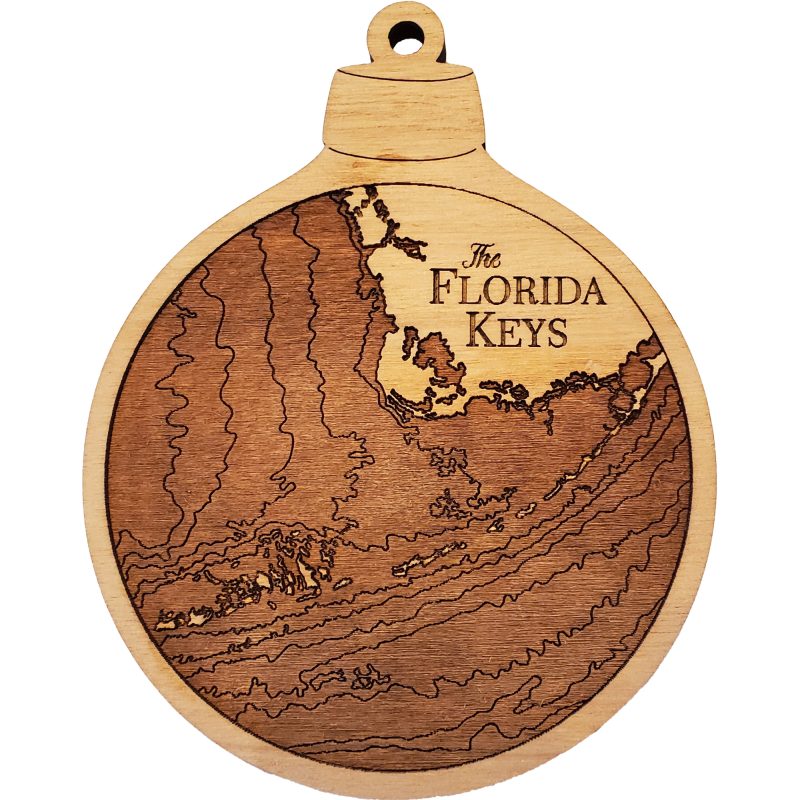 Florida Keys Wall Art - Two-Level 3D Wood Map - Sea and Soul Charts