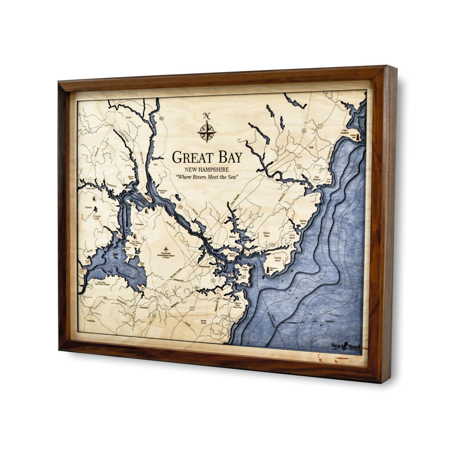 Great Bay New Hampshire 4 Level - 16”x 20” - Sea and Soul Charts