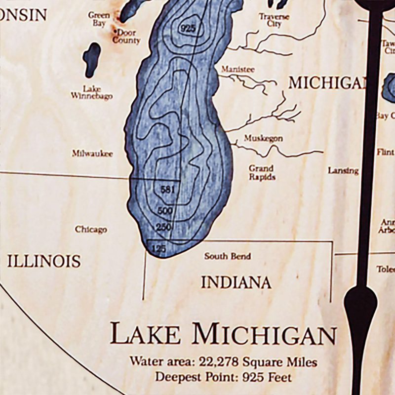 The Great Lakes Nautical Map Clock- Sea and Soul Charts