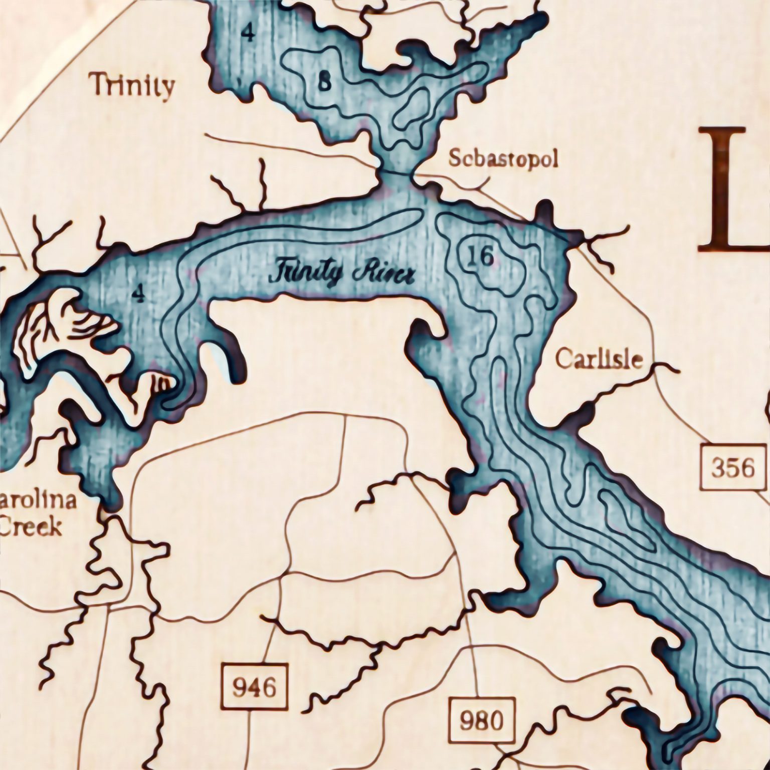 Lake Livingston Nautical Map Clock - Sea and Soul Charts