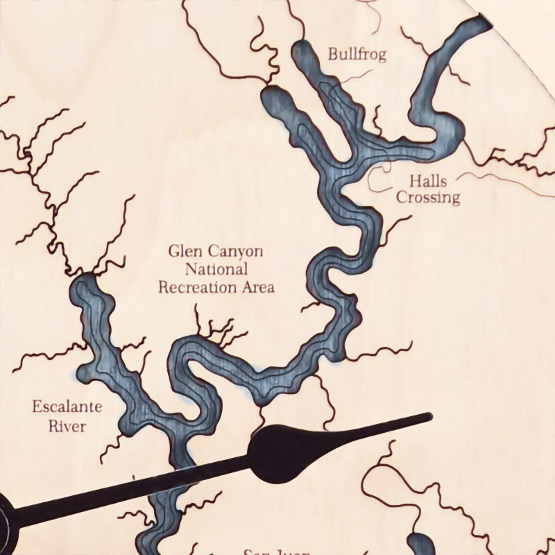 Lake Powell Nautical Map Clock - Sea and Soul Charts