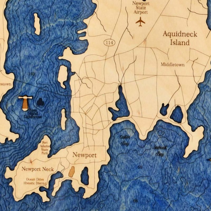 Newport Nautical Map Boat Cleat Serving Tray - Sea and Soul Charts