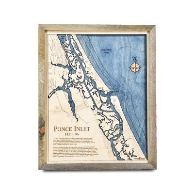 Ponce Inlet 4 Level Nautical Chart Wall Art - 16”x 20” - Sea and Soul ...