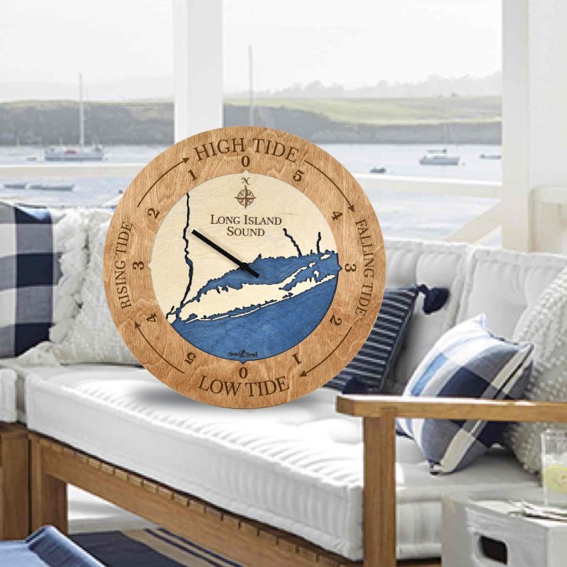 Build Your Own Wood Map Tide Clock - 16" - Sea and Soul Charts