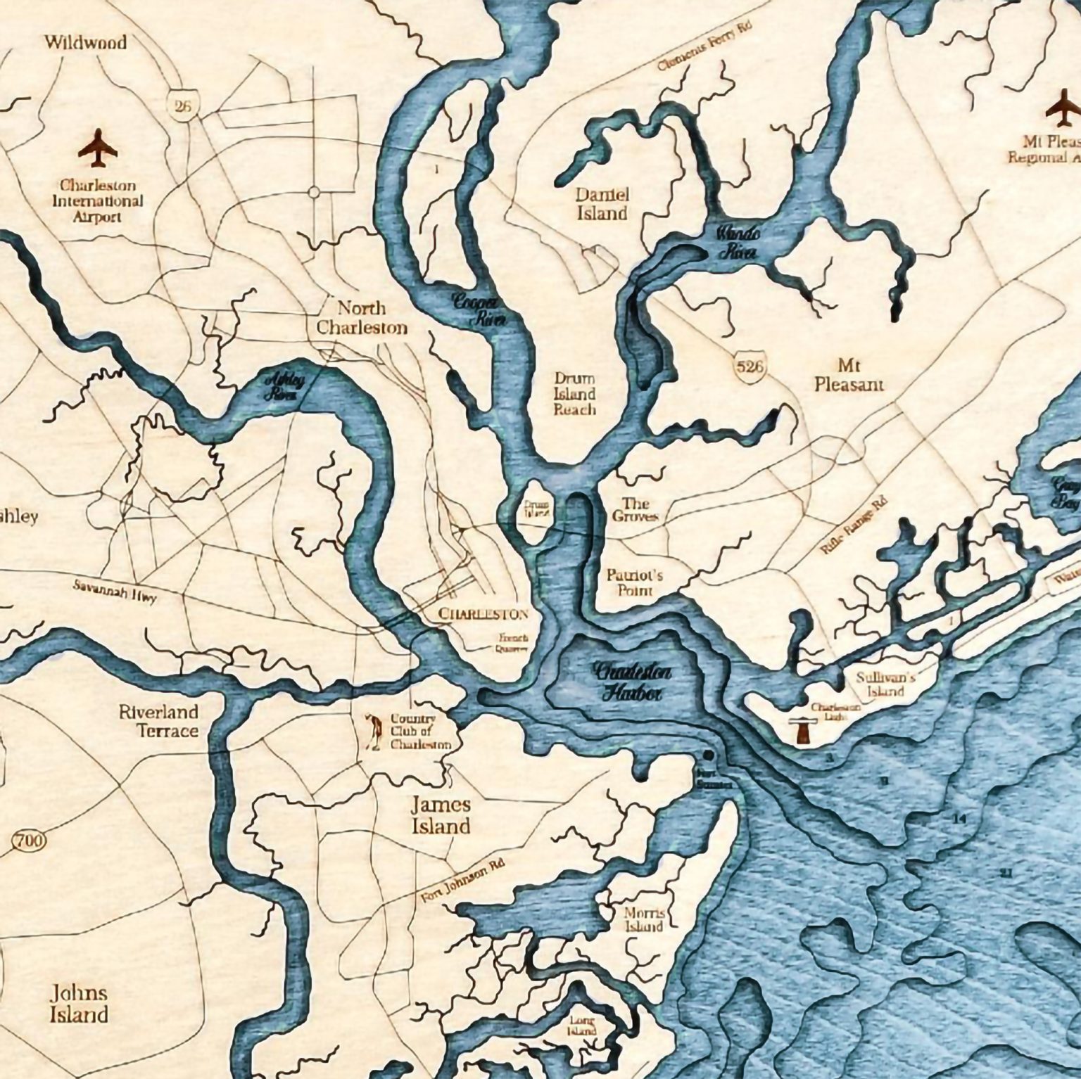 Charleston Nautical Map Wall Art - Sea and Soul Charts