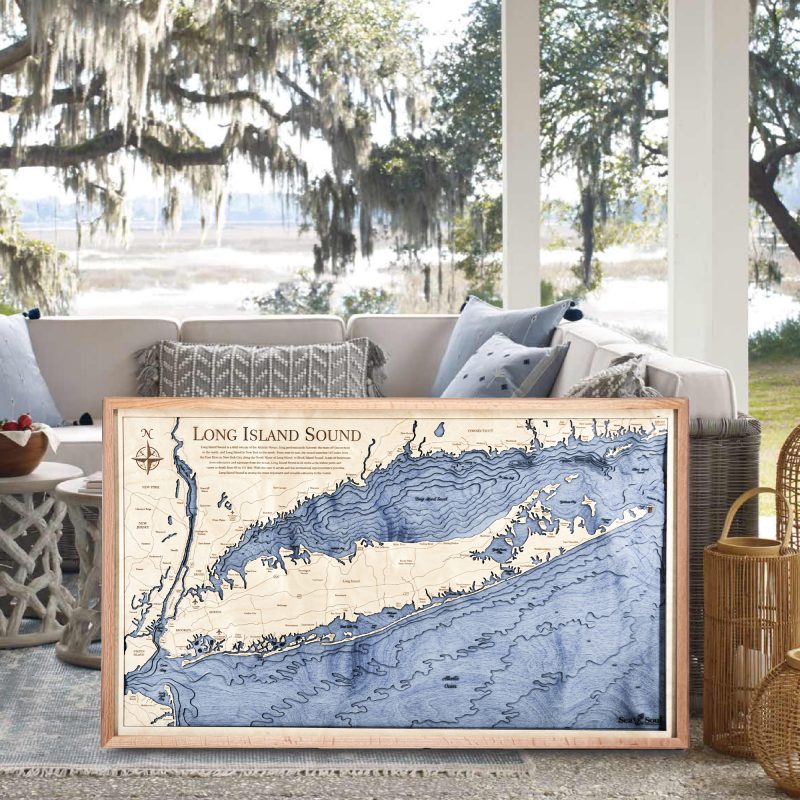 Long Island Sound Nautical Map Wall Art - Sea and Soul Charts