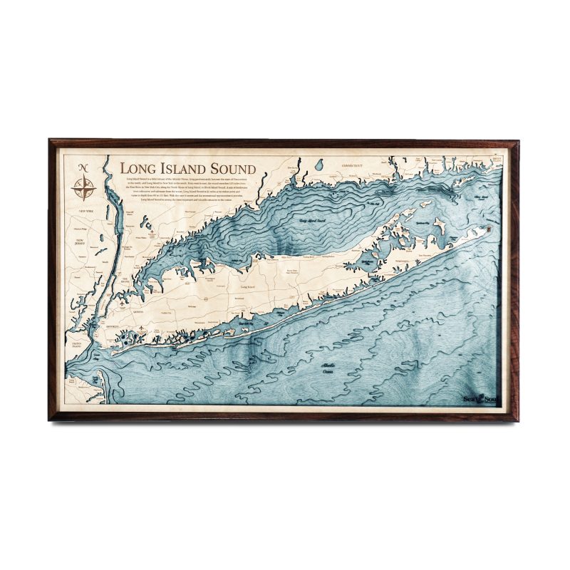 Long Island Sound Nautical Map Wall Art - Sea and Soul Charts