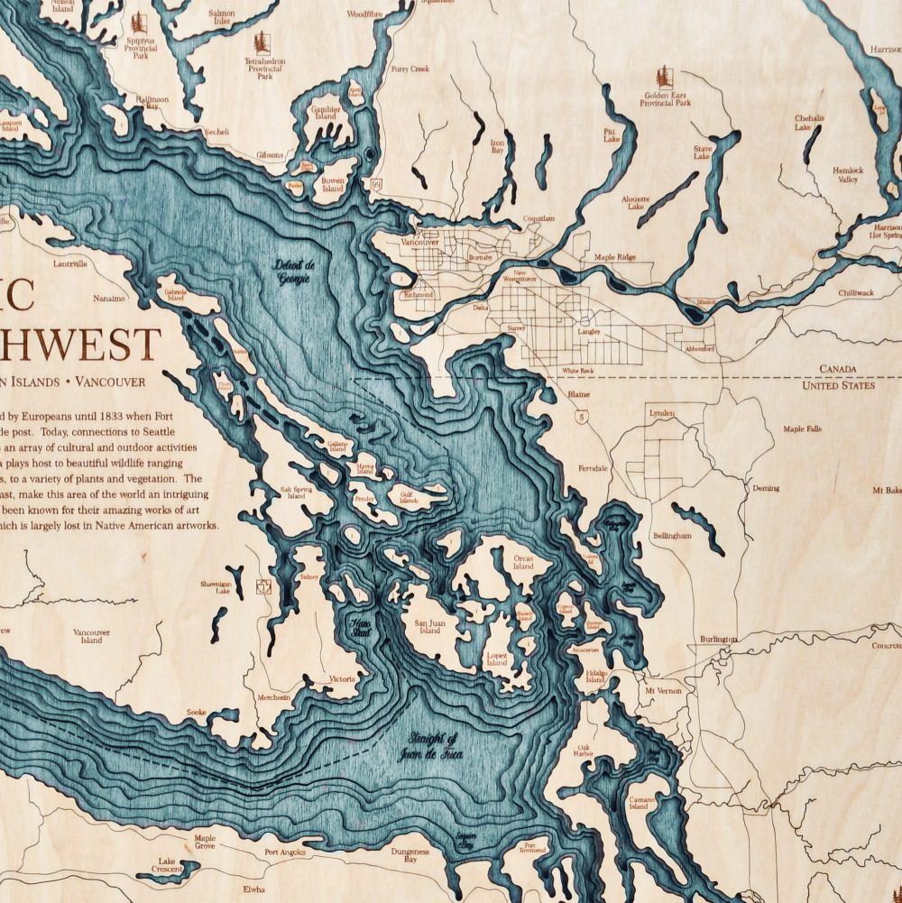 Pacific Northwest Nautical Map Wall Art - Sea and Soul Charts