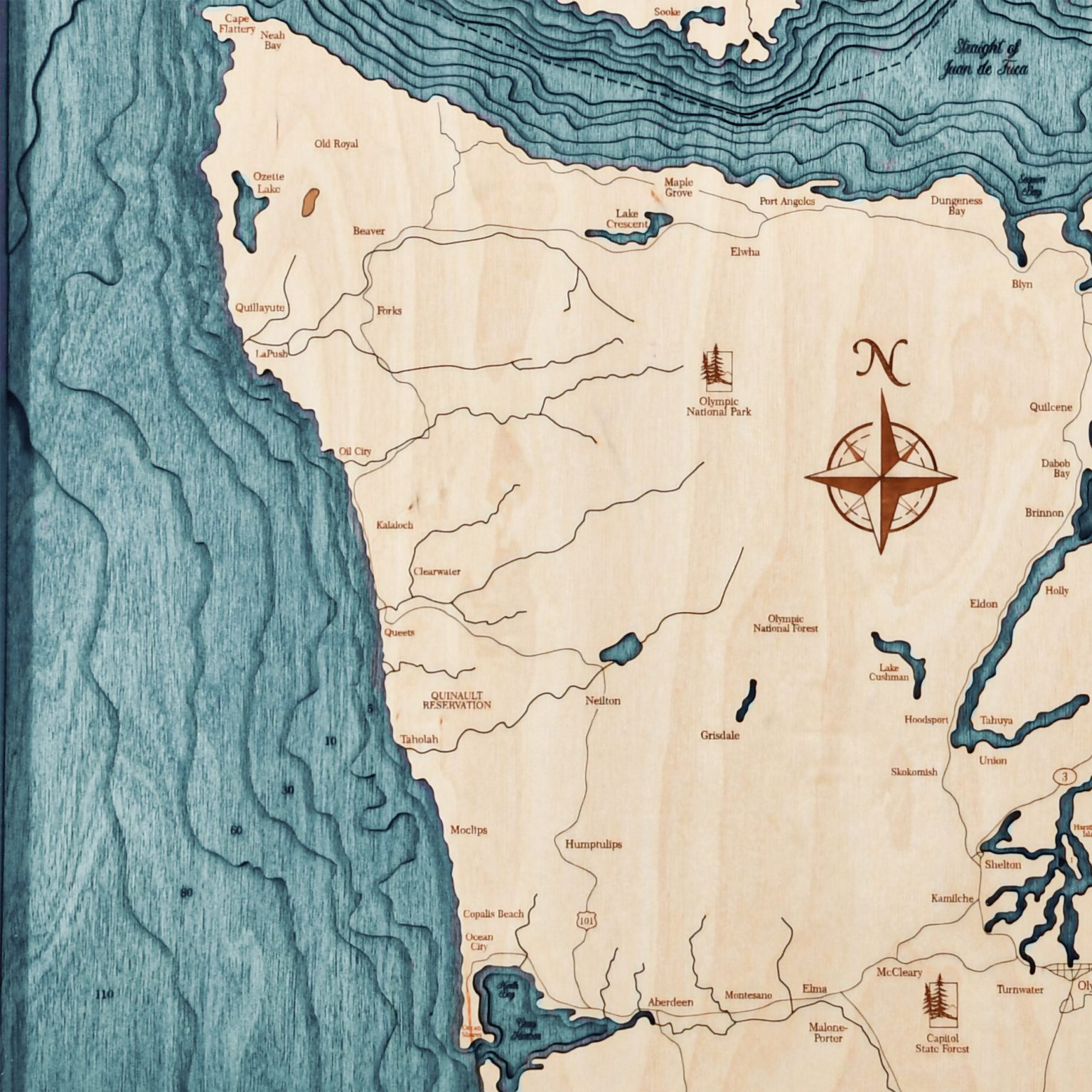 Pacific Northwest Nautical Map Wall Art - Sea and Soul Charts