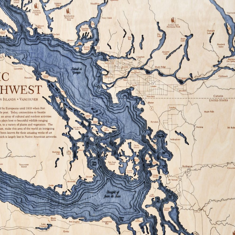 Pacific Northwest Nautical Map Wall Art - Sea and Soul Charts