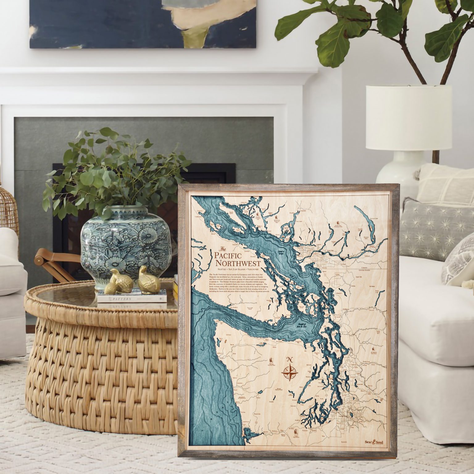 Pacific Northwest Nautical Map Wall Art - Sea and Soul Charts