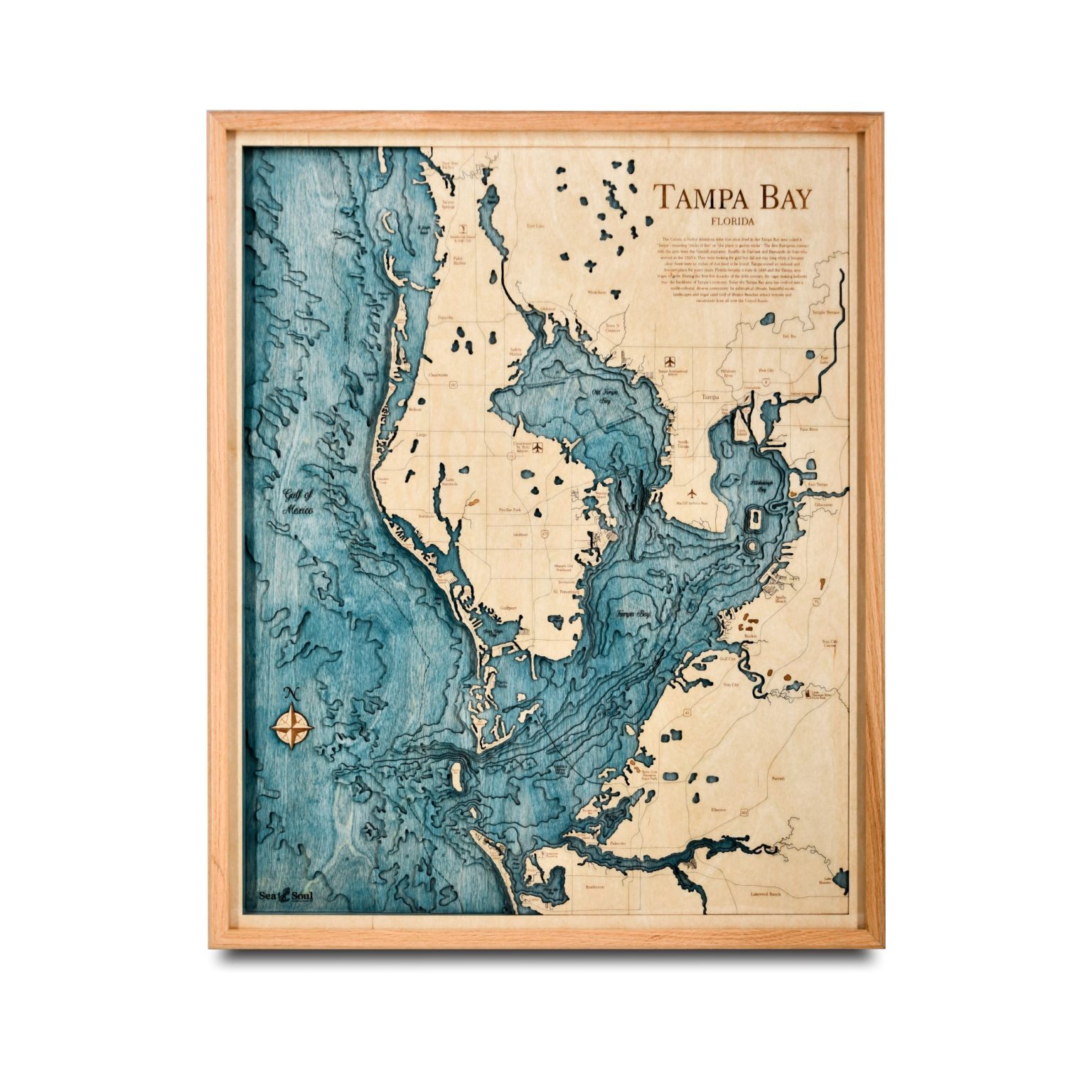Great Bay, New Hampshire 4 Level Nautical Chart Wall Art - 16”x 20 ...
