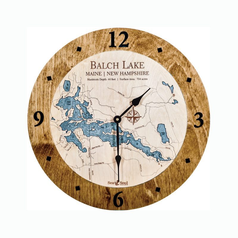Balch Lake Nautical Map Clock - Sea and Soul Charts