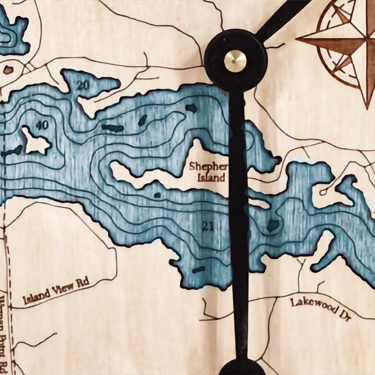 Balch Lake Nautical Map Clock - Sea and Soul Charts