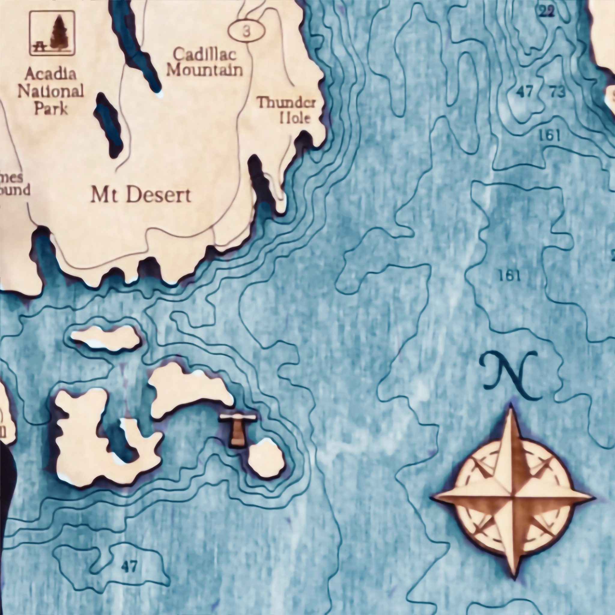 Bar Harbor Nautical Map Clock - Sea and Soul Charts