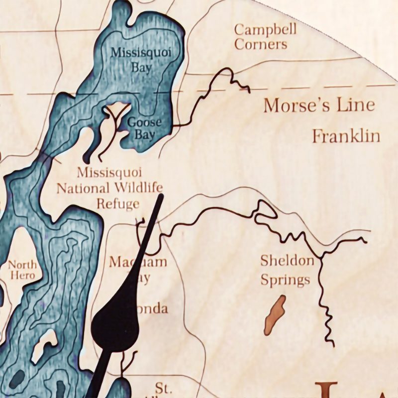 Lake Champlain Nautical Map Clock - Sea and Soul Charts