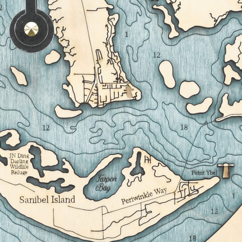 Sanibel & Captiva Nautical Map Clock - Sea and Soul Charts