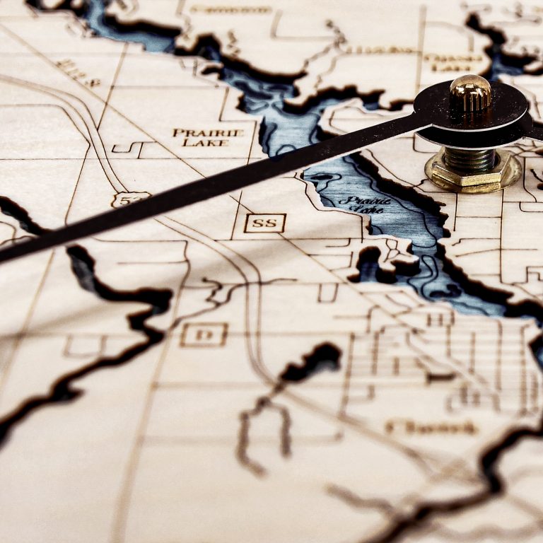 Chetek Chain of Lakes Nautical Map Clock - Sea and Soul Charts
