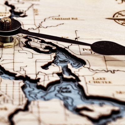 Chetek Chain of Lakes Nautical Map Clock - Sea and Soul Charts