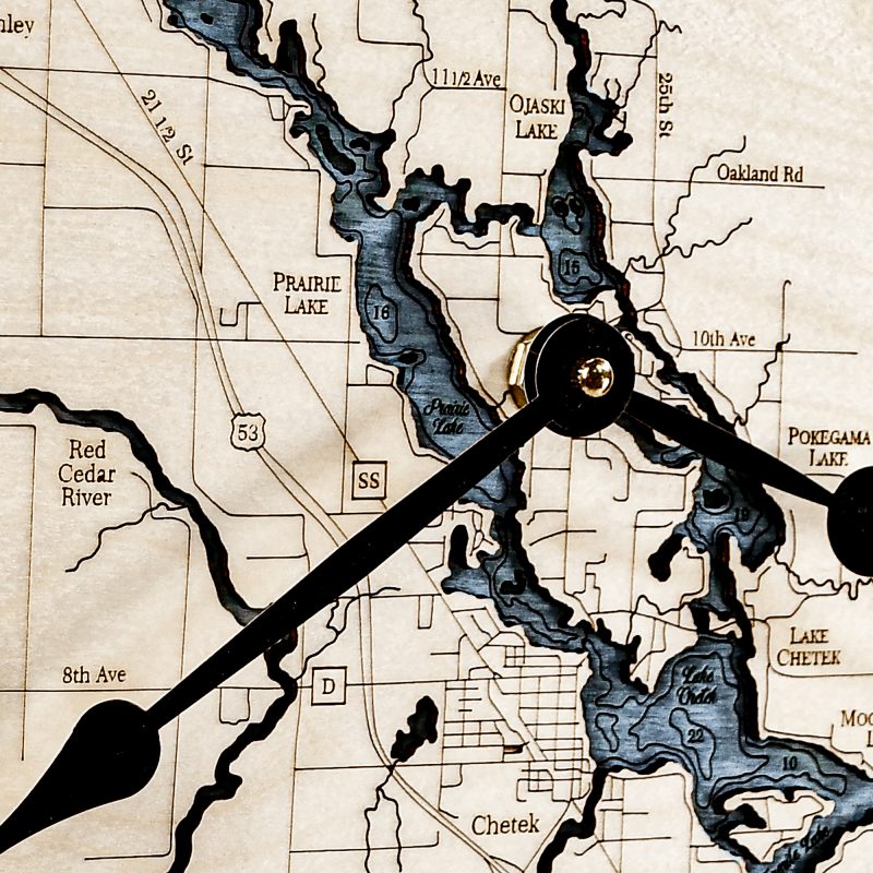 Chetek Chain of Lakes Nautical Map Clock - Sea and Soul Charts