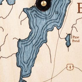 Lake Bomoseen Nautical Map Clock - Sea and Soul Charts