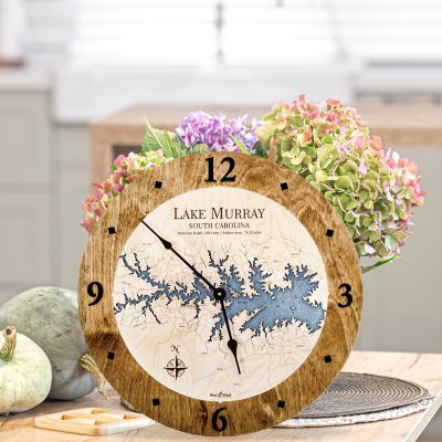 Lake Murray Nautical Map Clock - Sea and Soul Charts
