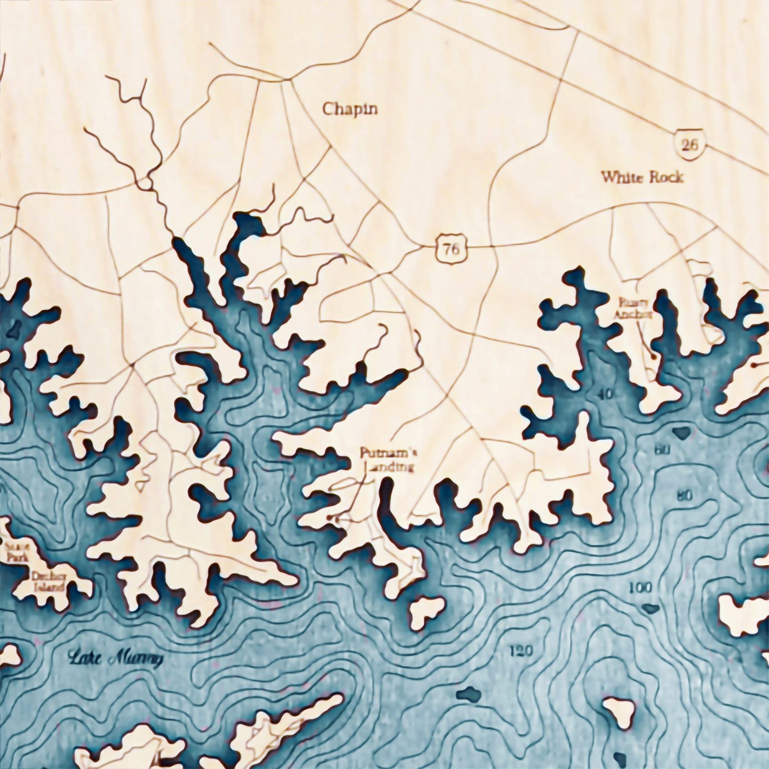 Lake Murray Nautical Map Clock - Sea and Soul Charts