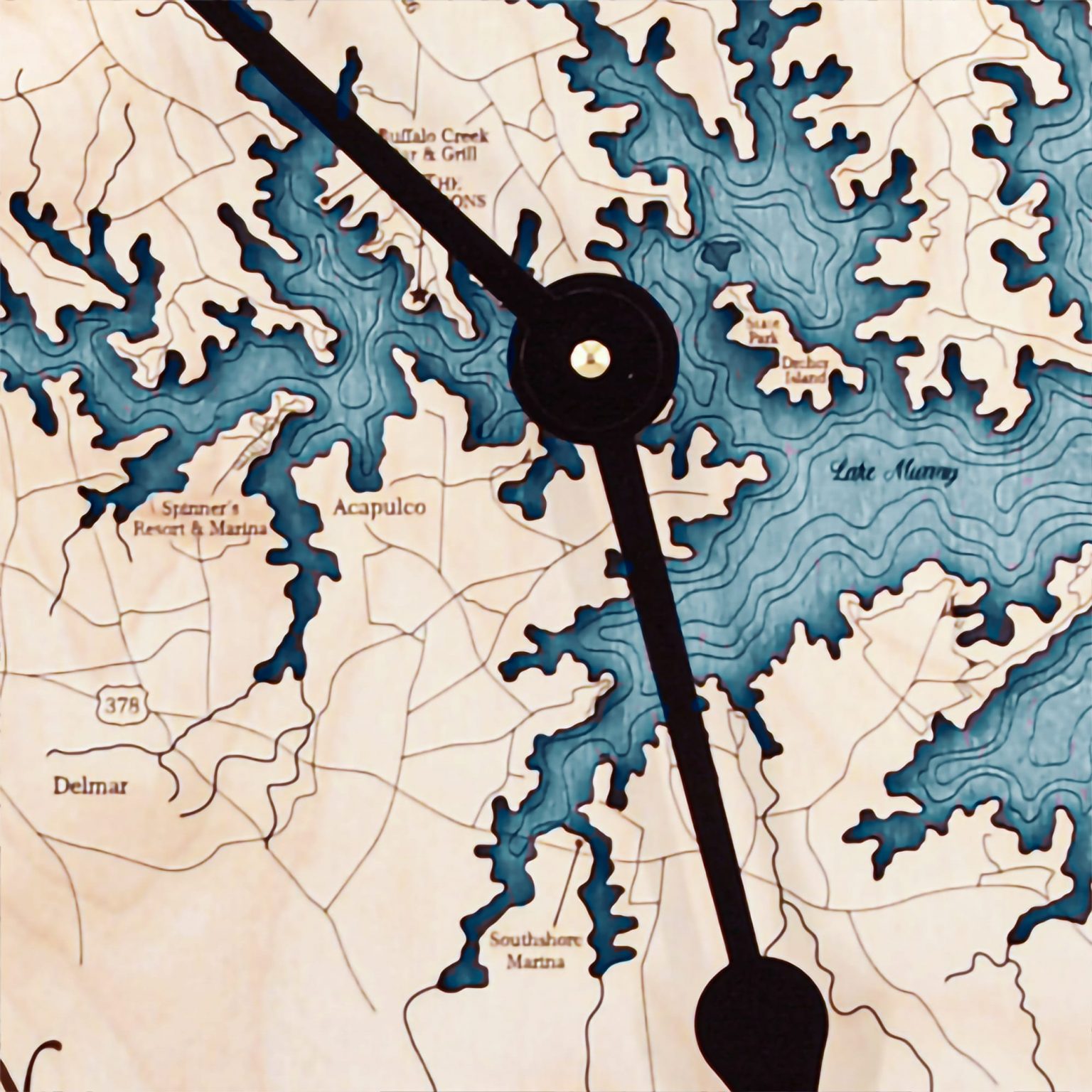 Lake Murray Nautical Map Clock - Sea and Soul Charts