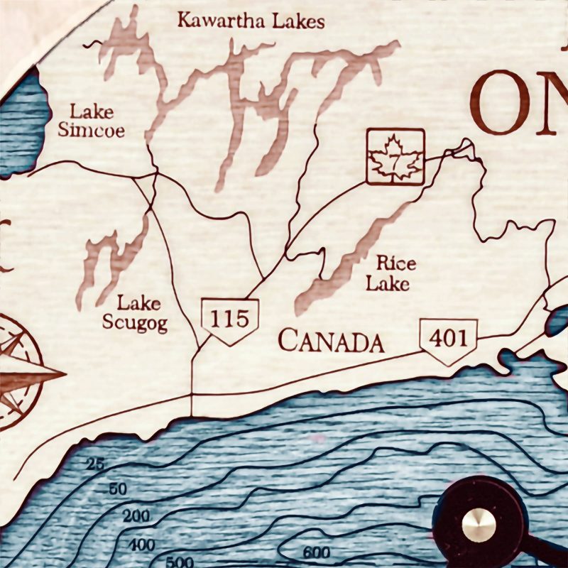 Lake Ontario Nautical Map Clock - Sea and Soul Charts