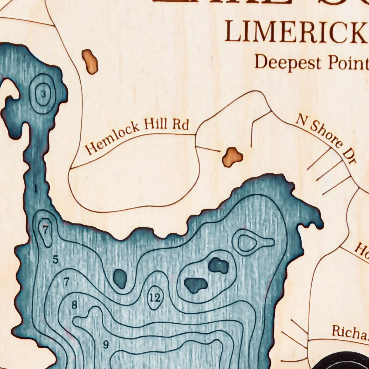 Lake Sokokis Nautical Map Clock - Sea and Soul Charts