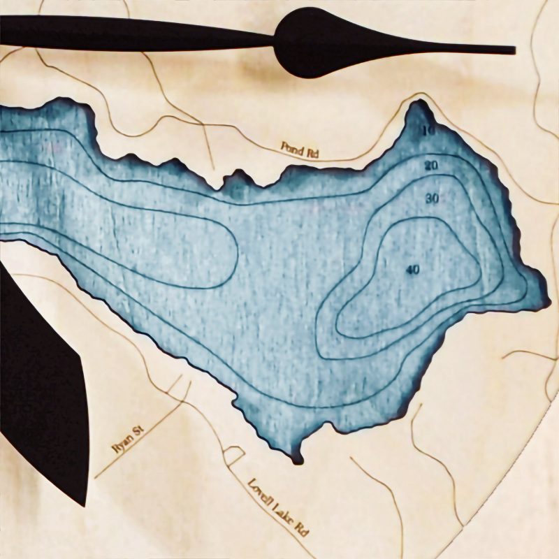 Lovell Lake Nautical Map Clock - Sea and Soul Charts