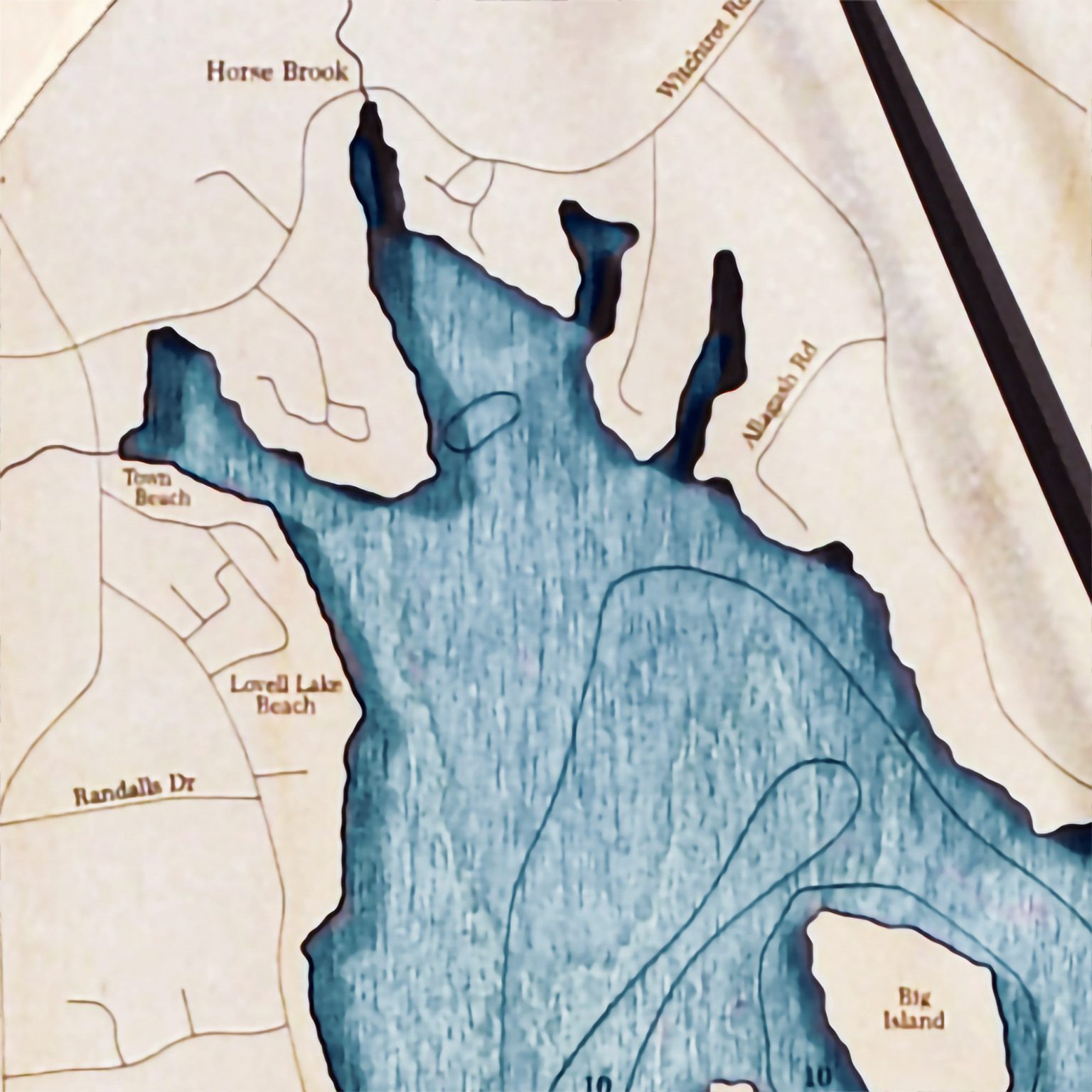 Lovell Lake Nautical Map Clock - Sea and Soul Charts