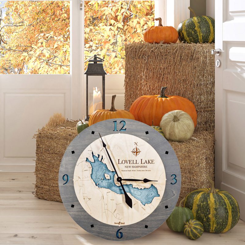 Lovell Lake Nautical Map Clock - Sea and Soul Charts