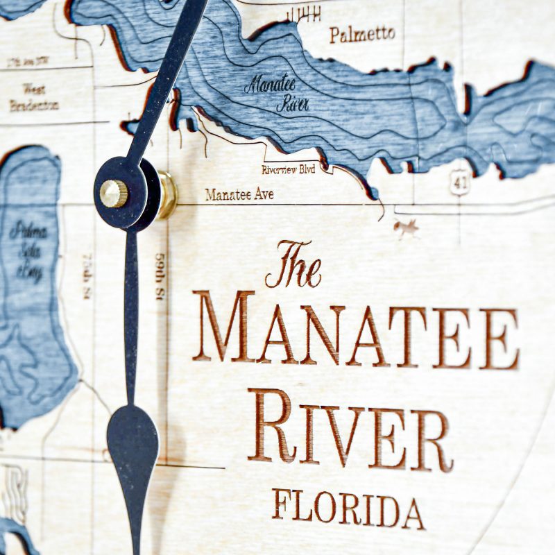 Manatee River Nautical Map Clock - Sea and Soul Charts