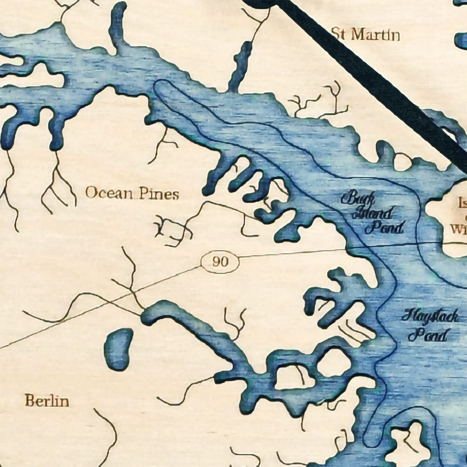Ocean City Nautical Map Clock - Sea and Soul Charts
