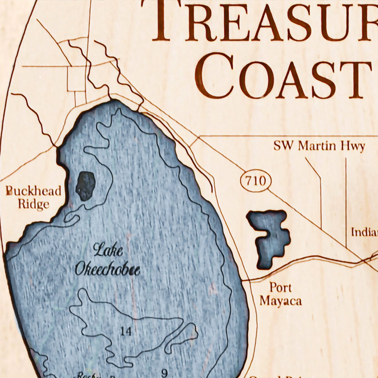 Treasure Coast Nautical Map Clock - Sea and Soul Charts