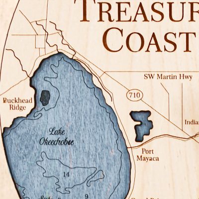 Treasure Coast Nautical Map Clock - Sea and Soul Charts