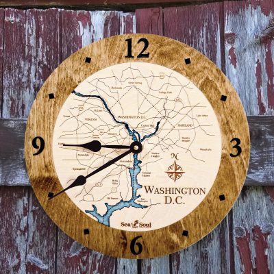 Washington DC Nautical Map Clock - Sea and Soul Charts