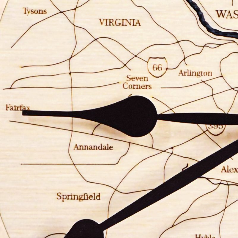 Washington DC Nautical Map Clock - Sea and Soul Charts