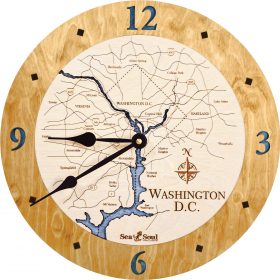 Washington DC Nautical Map Clock - Sea and Soul Charts