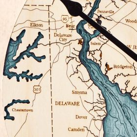 Delaware Bay Nautical Map Clock - Sea and Soul Charts