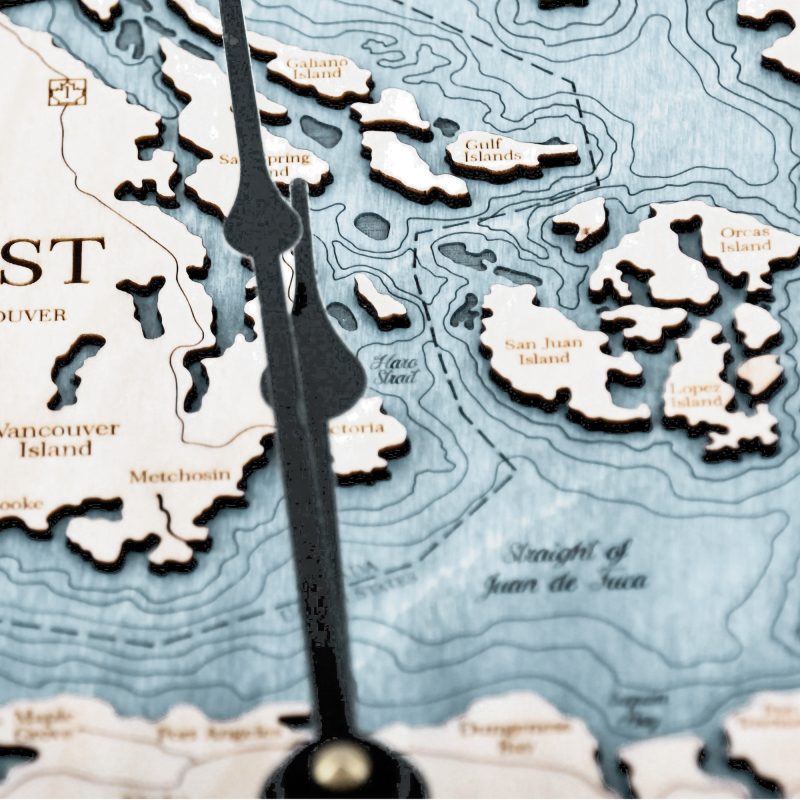 Pacific Northwest Nautical Map Clock - Sea and Soul Charts