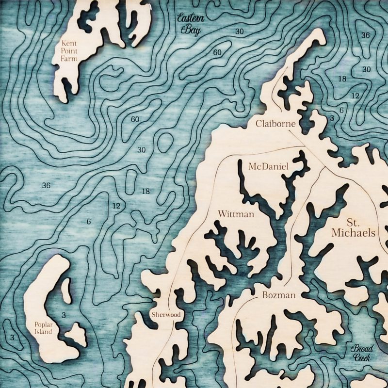 Eastern Shore Wall Art - Two-Level 3D Wood Map - Sea and Soul Charts