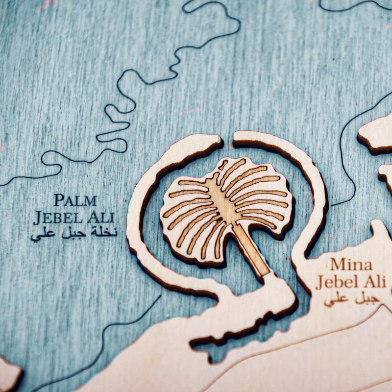 Dubai Nautical Map Clock - Sea and Soul Charts